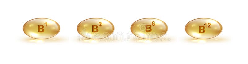 Vitamin B Set of Realistic Drop. Essential B Vitamins Vector Isolated ...