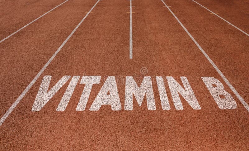 Vitamin B Written on Running Track, New Concept on Running Track Text ...