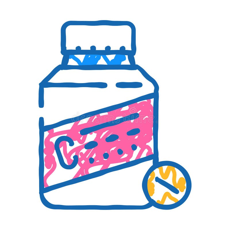 Vitamin C Icon Doodle Illustration Stock Illustration - Illustration of ...