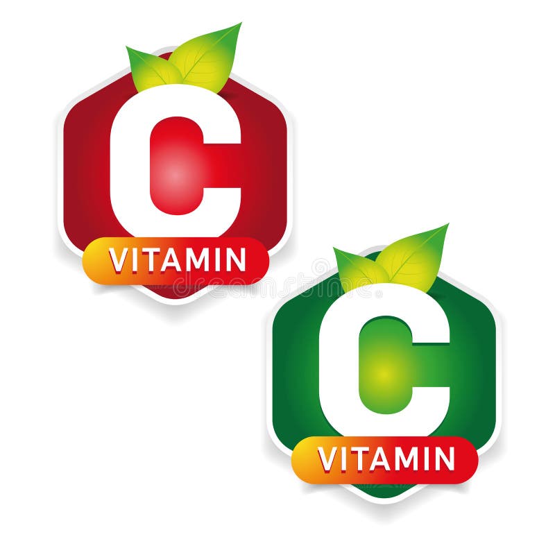 C Vitamin label or sticker stock vector. Illustration of concept ...