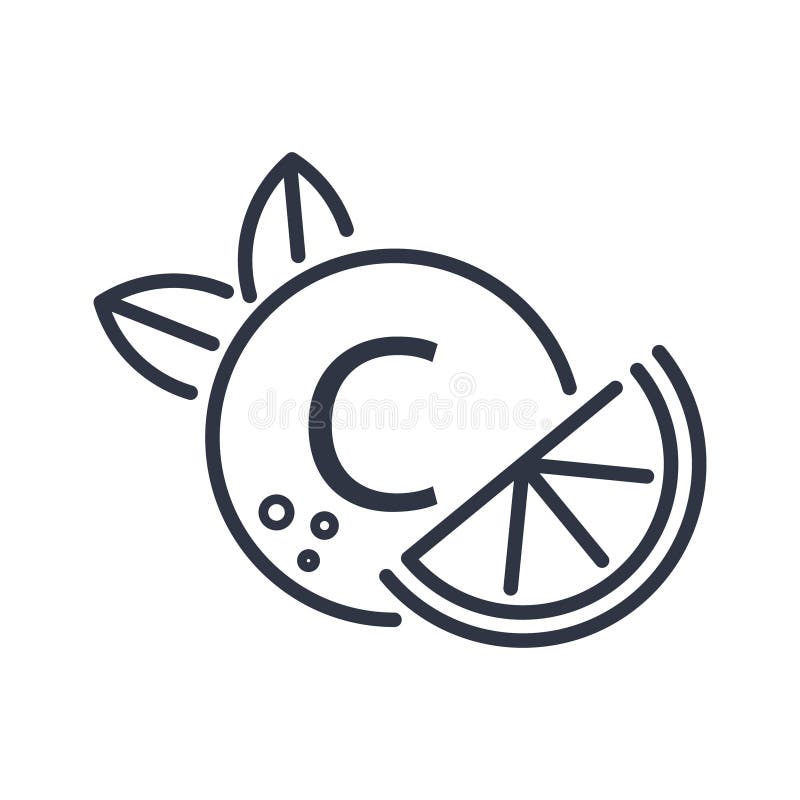 Vitamin C Line Icon. Editable Strokes. Vector Illustration. Stock ...