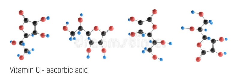 Vitamin C Molecule Structure. 3D Rendered Stock Illustration ...