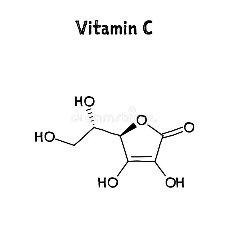 Vitamin C Structural Formula of Molecular Structure Stock Vector ...