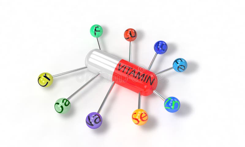 Vitamin Create Elements Concept, 3d Render Stock Illustration ... Vitamin Create Elements Concept, 3d Render Stock Illustration ...