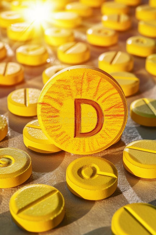 Vitamin D Capsules on the Table. Selective Focus Stock Photo - Image of ...