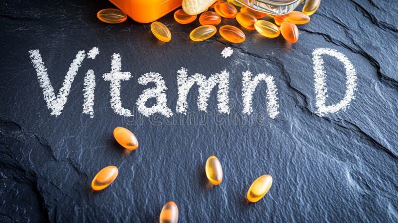 Vitamin D Capsules on the Table. Selective Focus Stock Image - Image of ...