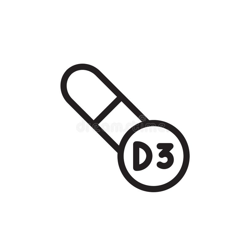 Vitamin D3 Icon Outline Vector for Web Ui Stock Vector - Illustration ...
