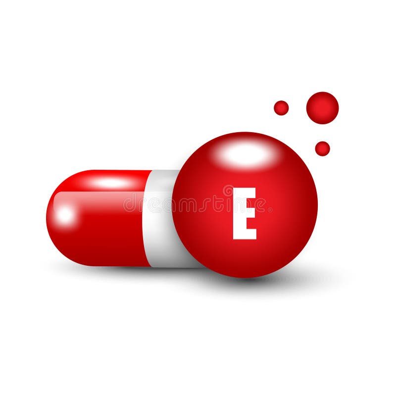 Vitamin E Capsule. Science Medic Concept. Vector Illustration. EPS 10 ...