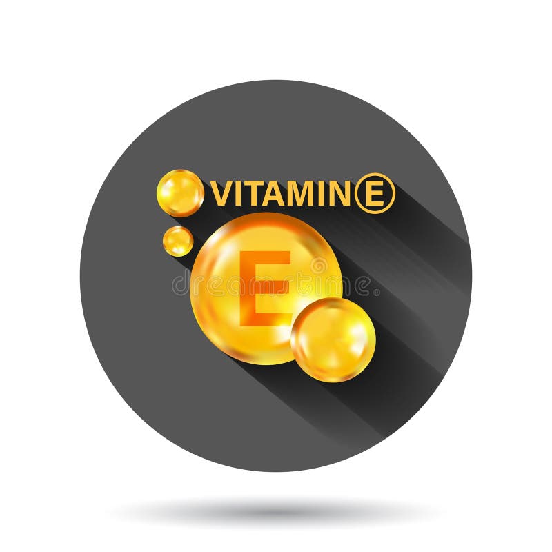 Vitamin E Icon in Flat Style. Pill Capcule Vector Illustration on White ...