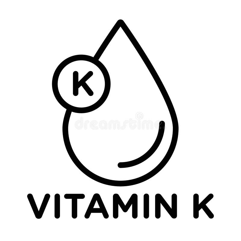 Vitamin K Icon Linear Logo Mark in Black and White Stock Vector ...