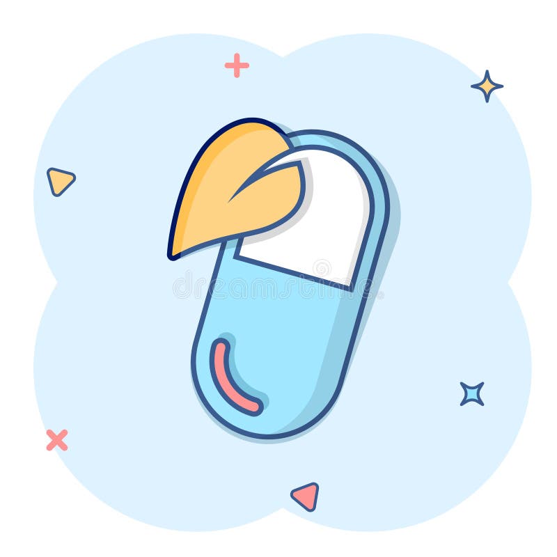 Vitamin Pill Note Icon in Comic Style. Capsule Cartoon Vector ...