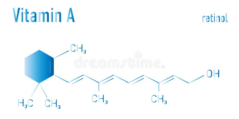 Vitamin a Retinol Molecule. Skeletal Chemical Formula Stock ...