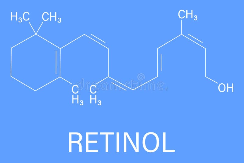 Vitamin a or Retinol Molecule. Skeletal Formula Stock Vector ...
