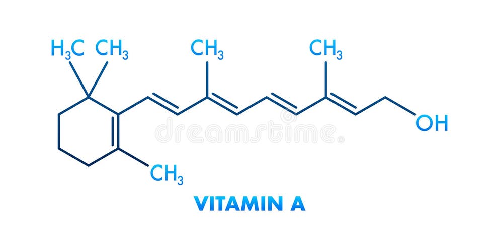 Vitamin a Retinol Molecule Structure Showing Chemical Formula Stock ...