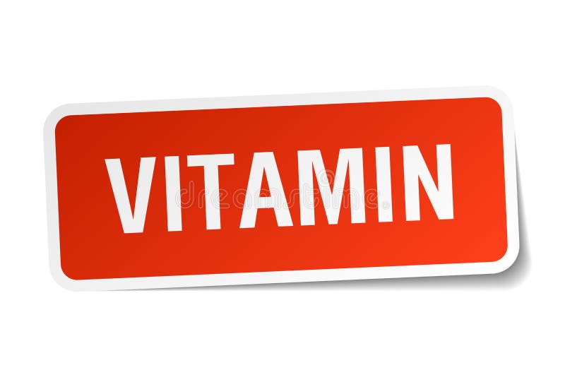 Vitamin square sticker stock vector. Illustration of insignia - 94550090