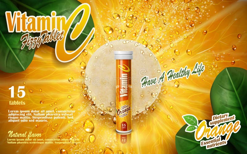 Vitamin tablet ad stock vector. Illustration of nutrition - 89615886