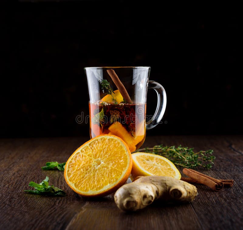 Vitamin Tea with Orange, Lemon, Mint, Thyme, Ginger Root and Cinnamon ...