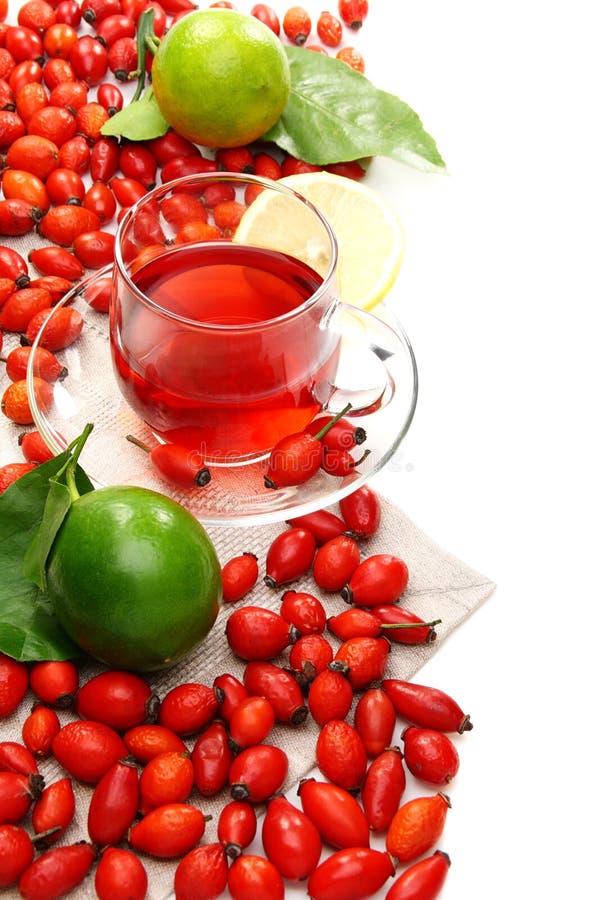 Vitamin Tea with Rose Hips and Lemon. Stock Photo - Image of rose ...