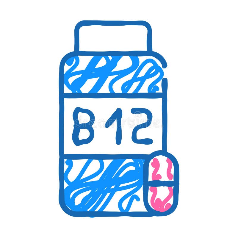 Vitamins B12 Vector Symbol Illustration Icon Doodle Illustration Stock ...