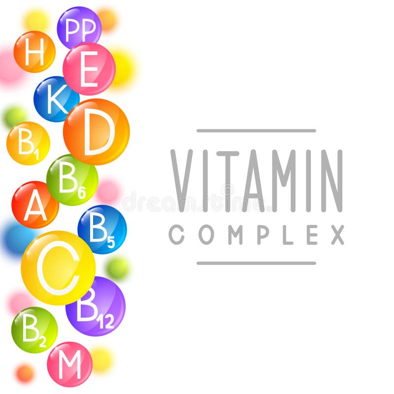 Main Vitamins Background for Your Design Stock Vector - Illustration of ...