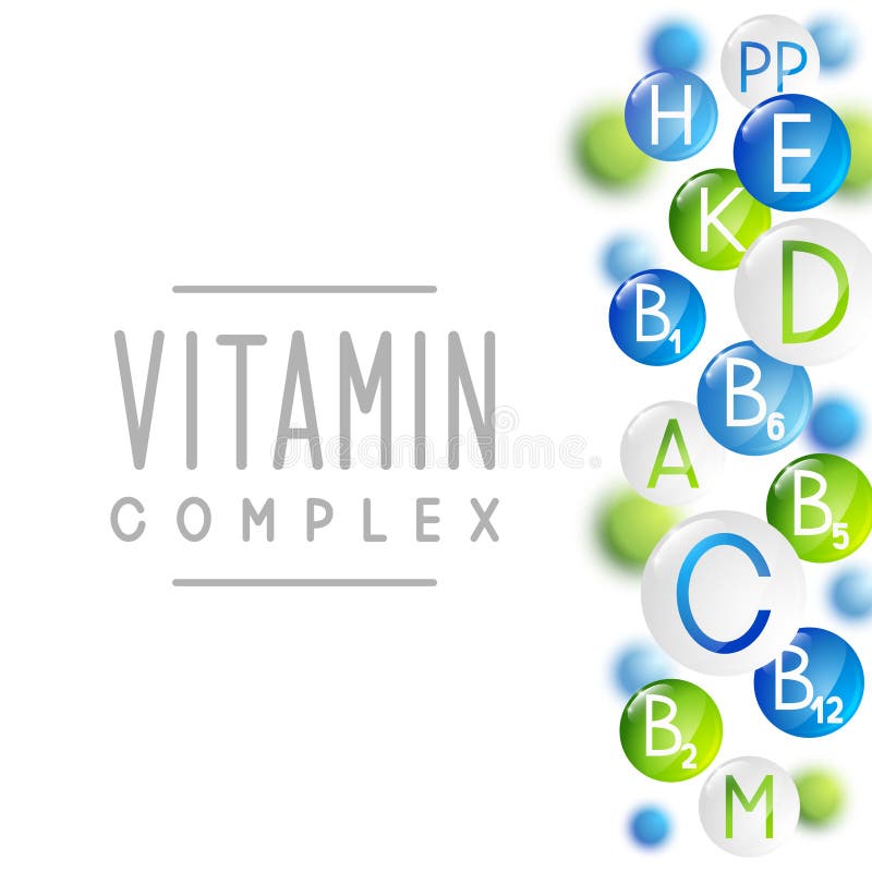 Main Vitamins Background for Your Design Stock Vector - Illustration of ...