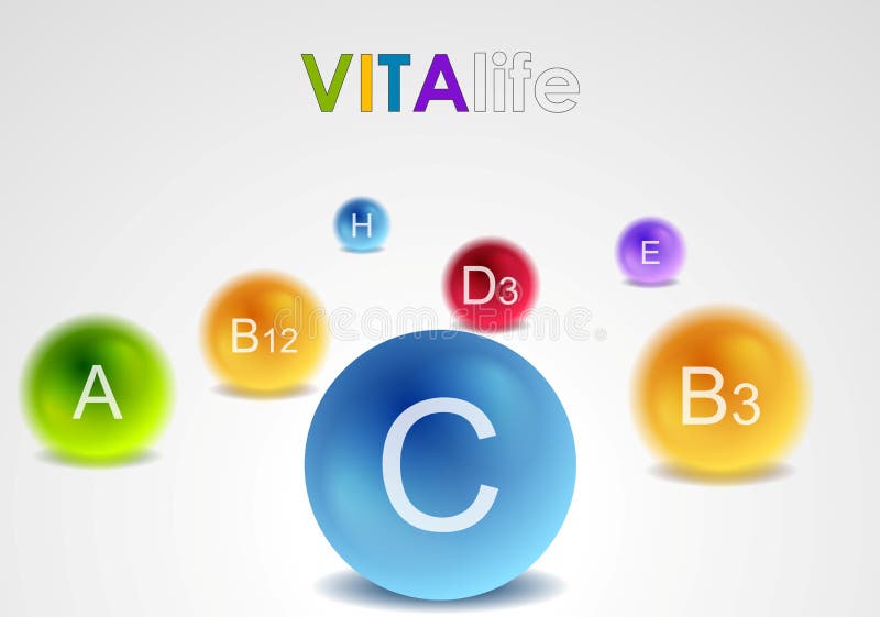 Vitamins Colorful Balls Vector Background Stock Illustration ...