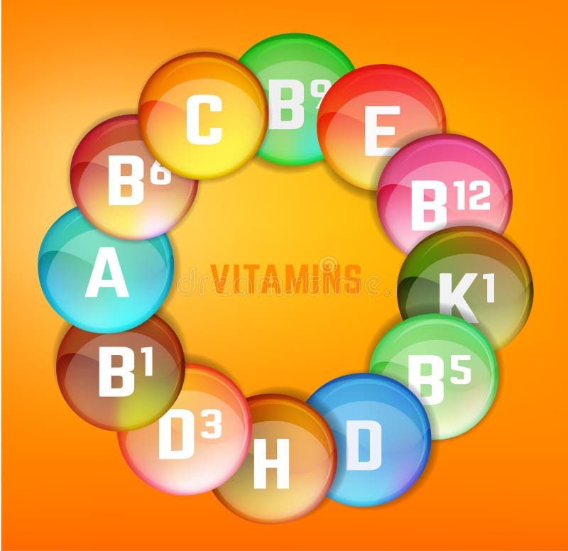 Vitamins Rainbow 04 a stock vector. Illustration of button - 81825134