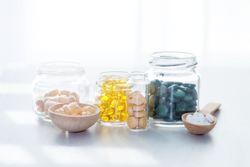 Vitamins, Supplements, Healthy Life Concept Stock Photo - Image of ...