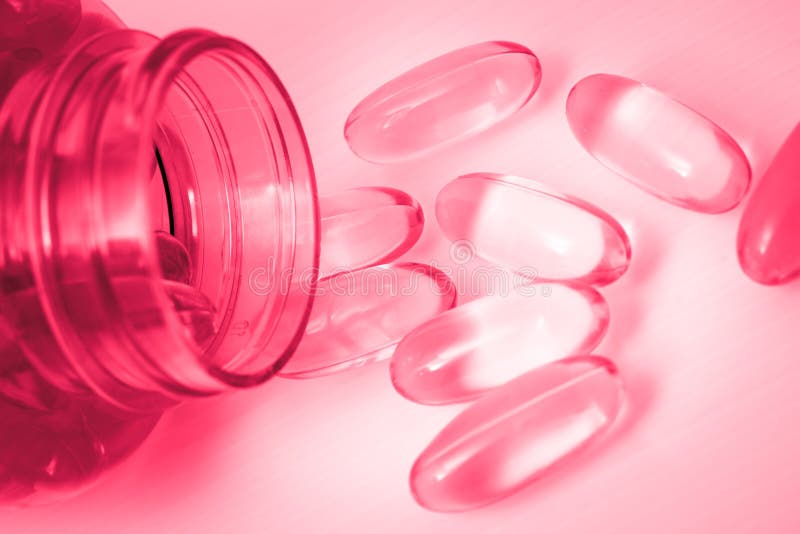 Vitamins or Supplements with Red Color Stock Photo - Image of drugs ...