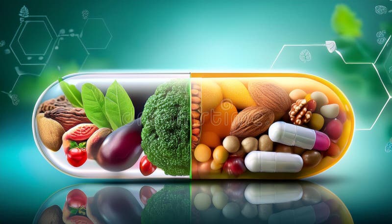 Vitamins Supplements Symbol Stock Illustration - Illustration of dish ...