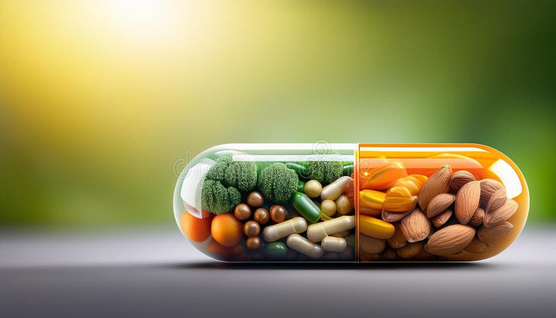 Vitamins Supplements Symbol Stock Illustration - Illustration of meal ...