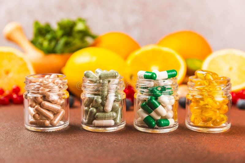Vitamins and supplements. stock photo. Image of medical - 299053096