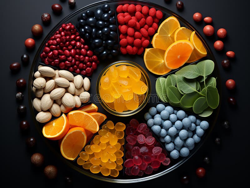 Vitamins and supplements stock illustration. Illustration of colors ...