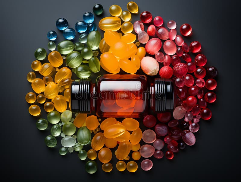 Vitamins and supplements stock illustration. Illustration of meal ...