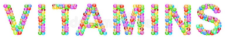 Vitamins Text stock vector. Illustration of life, medical - 31246933