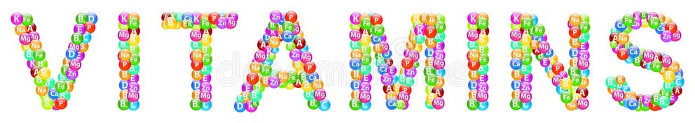 Vitamins Text stock vector. Illustration of life, medical - 31246933