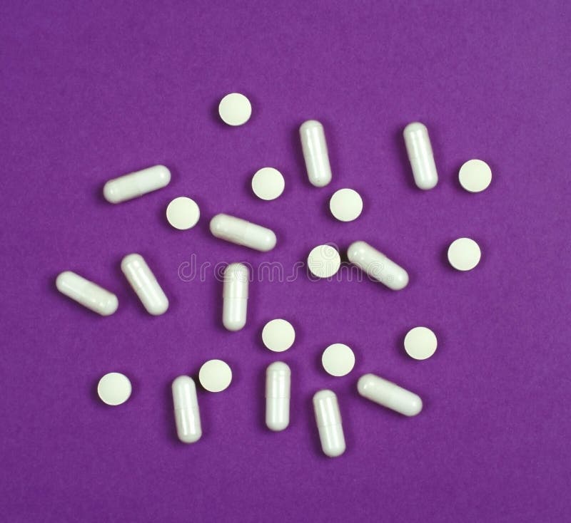 Purple Tablets stock image. Image of healthcare, prescription - 21688669