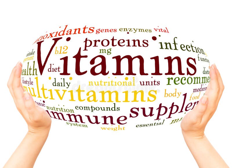 Vitamins Word Written on Glass, Organic and Essential Nutrient, Healthy ...