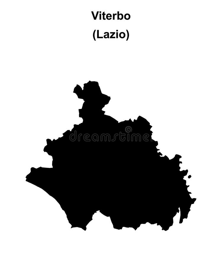 Viterbo outline map stock vector. Illustration of boundary - 385362299