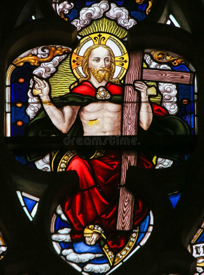 Vitral - Jesus Christ fotografía editorial. Imagen de bélgica - 83080657