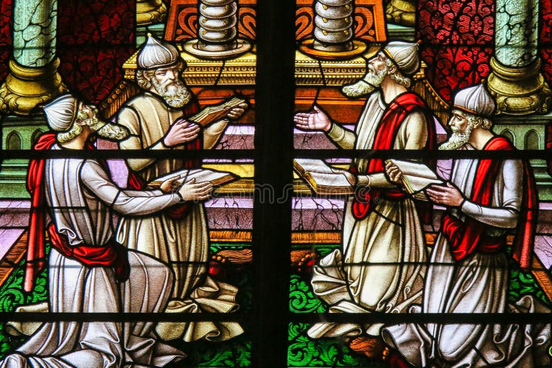 Vitral - Rabinos Que Adoran a Dios Imagen de archivo - Imagen de texto ...