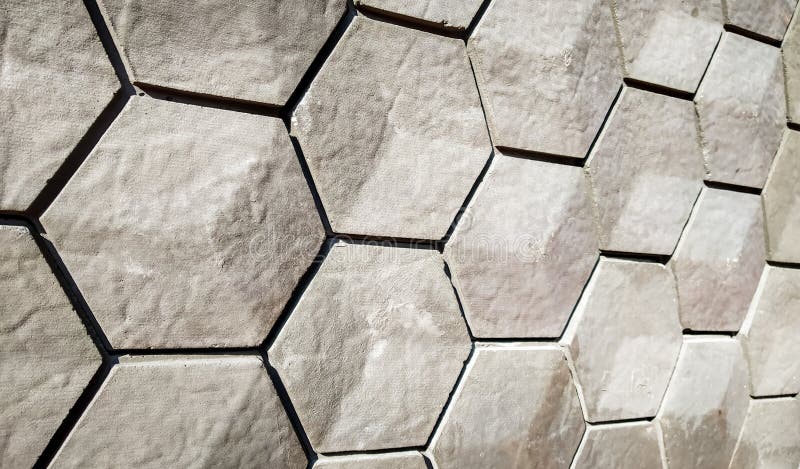 Vitrified Tiles in a Hexagonal Geometrical Pattern with Grey and White ...