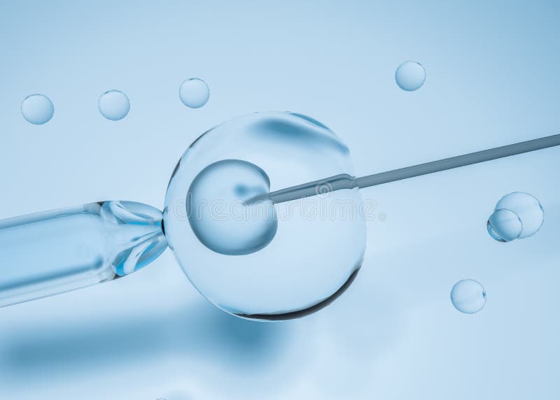 In Vitro Fertilization Research (IVF) in Laboratory. 3D Digital ...