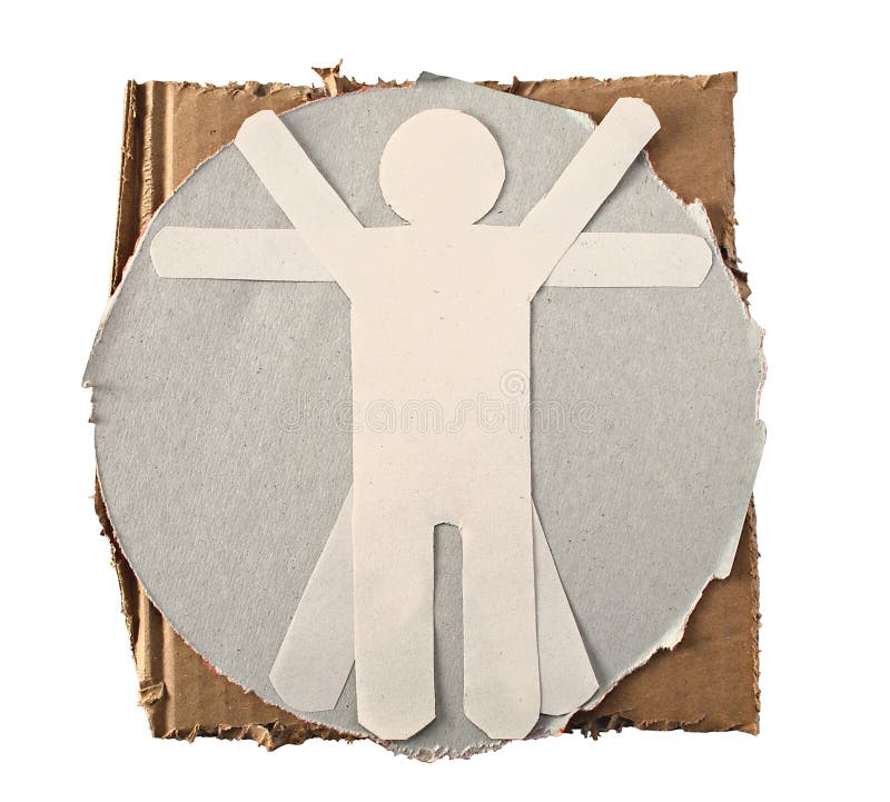 Vitruvian Paper Man stock photo. Image of people, artwork - 20176650