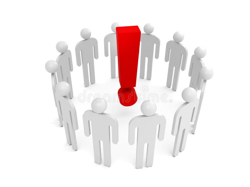 3D-personer - Man, Person Och Ett Rött Utropstecken Stock ...