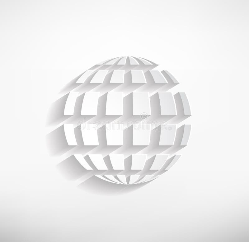 Vit Symbol För Jordklot 3D Med Gröna Kontinenter Och Atlantic Ocean I ...