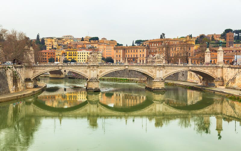 Vittorio Emanuele Famous Bridge in Rome Editorial Image - Image of ...