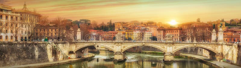 Vittorio Emanuele Famous Bridge in Rome Editorial Image - Image of ...