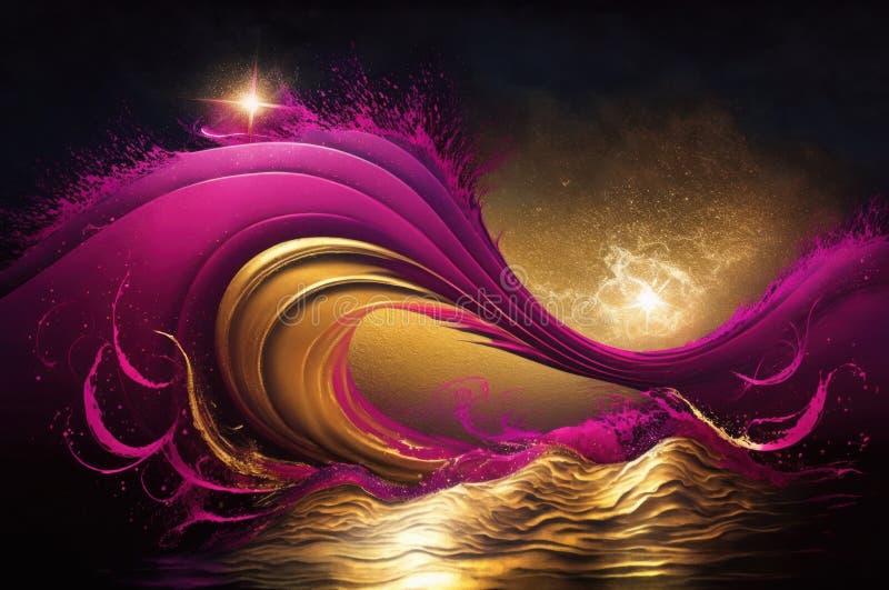Viva Magenta Abstract Psychic Wave Background Stock Illustration ...