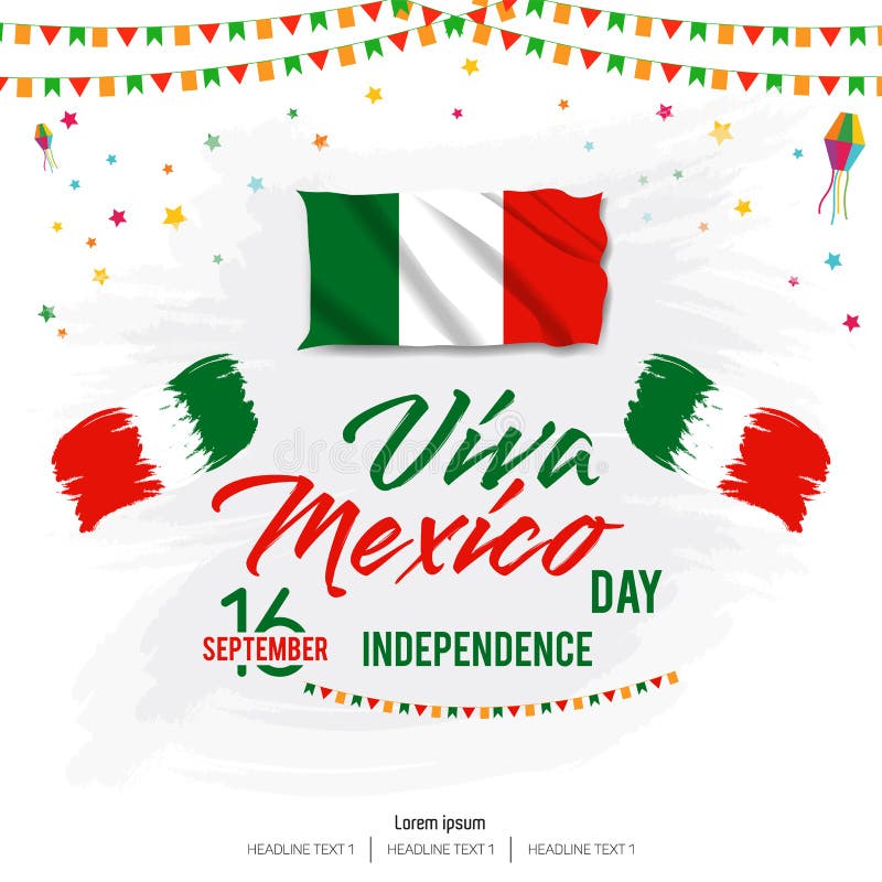 Viva Mexico Happy Independence Day Vector Background Stock Vector ...
